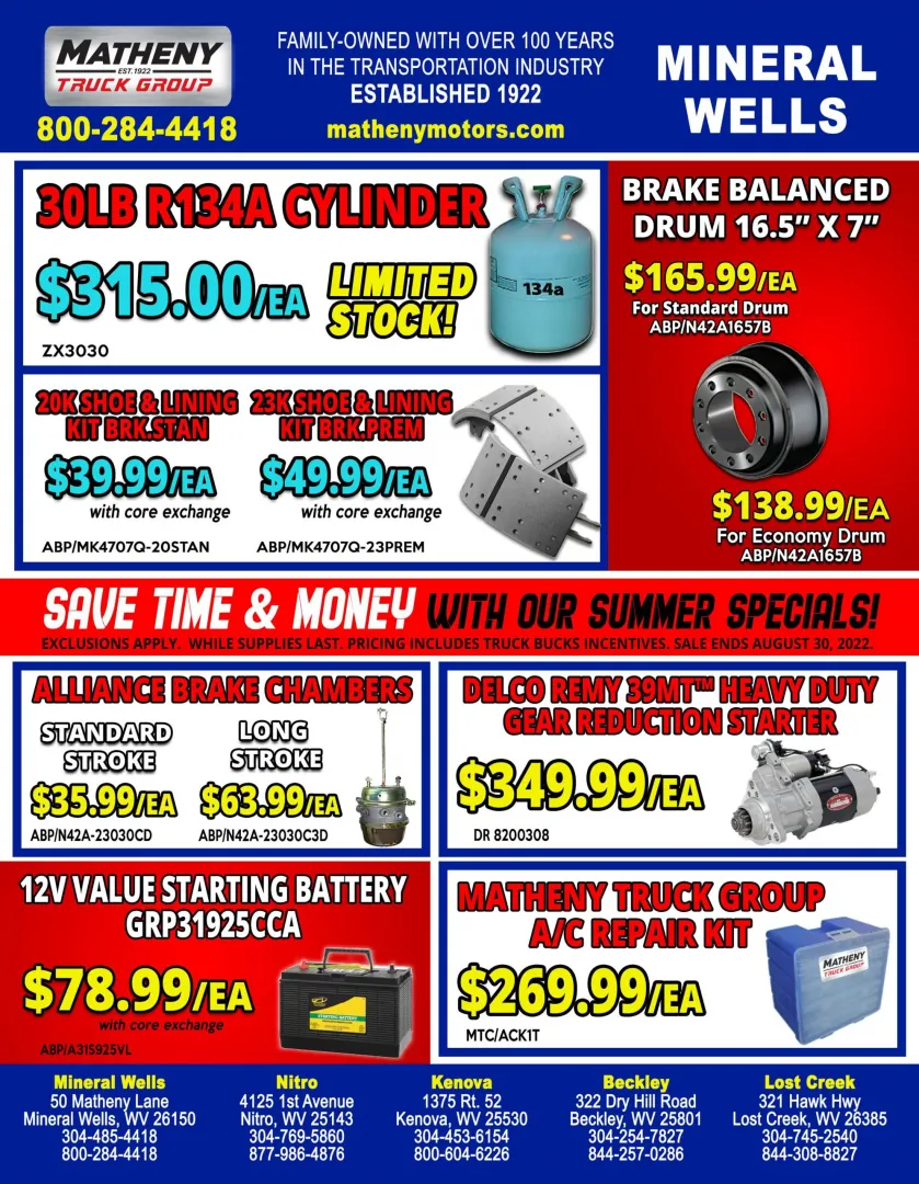 Parts Specials | Truck Group | Matheny Motors - mathenymotors.com
